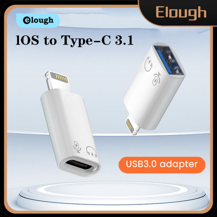 Elough USB Type C ไปอะแดปเตอร์แบบ Lightning ที่ชาร์จสำหรับไอโฟน12 11 13 ...