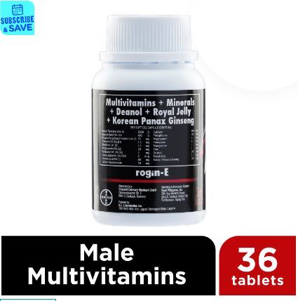ROGIN E Multivitamins + Minerals + Deanol + Royal Jelly + Korean Panax Ginseng 30+6 Capsules ...