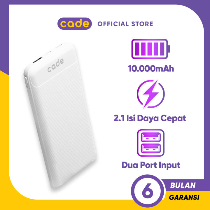CADE Powerbank 10000 mAh Dual Input Port Type C & Micro USB CA-MP01 ...