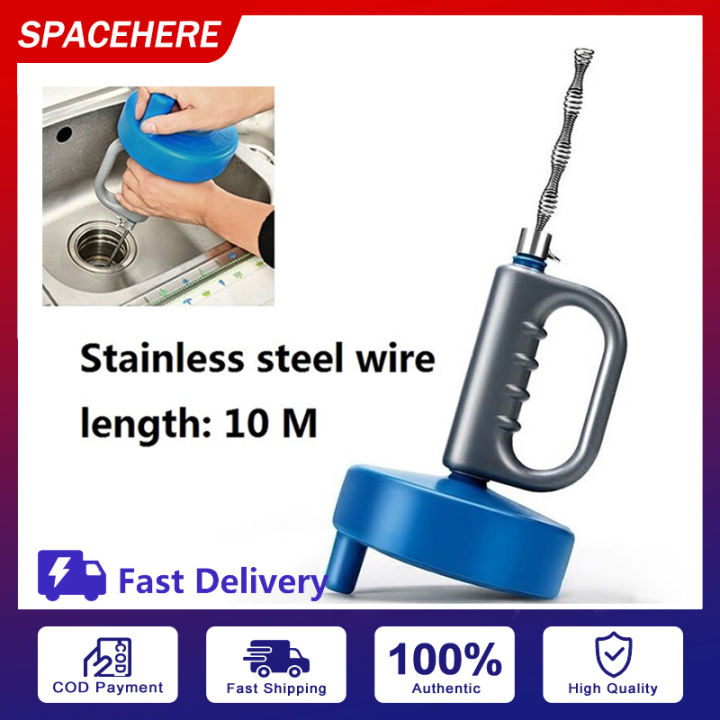 BABEDUO 10 Meters Steel Plumbing Clog Drain Remover Tool Drain Snake ...