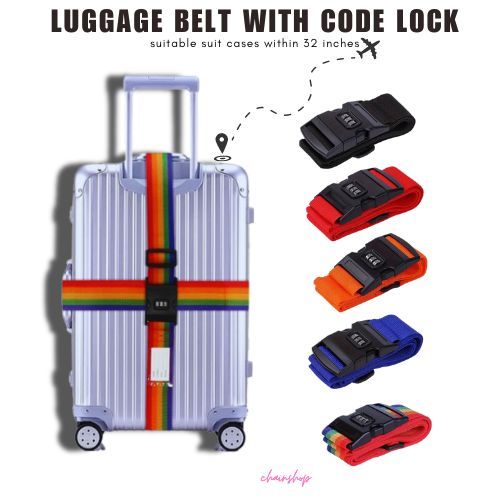 CHAINSHOP Travel Adjustable Password Luggage Belt Lock Luggage Suitcase ...
