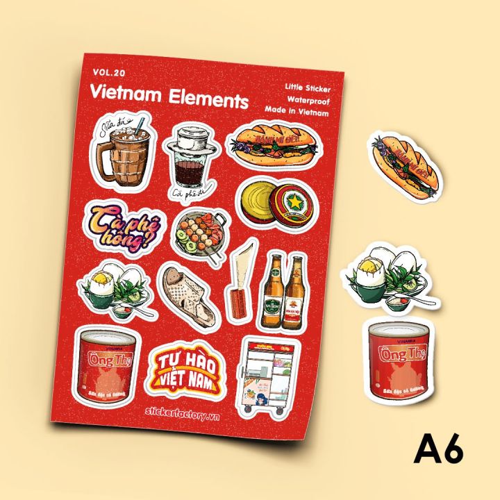 Sticker hình ảnh lưu niệm Việt Nam khổ set A6 | Lazada.vn