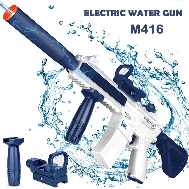 Mainan Tembakan Air Elektrik M416, Super Otomatis M416 WATER GUN ...