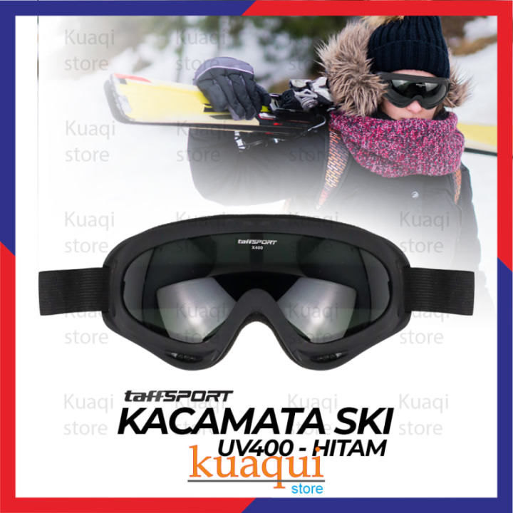 KUAQUI TaffSPORT Kacamata Sepeda Motor Helm Goggles Ski UV400 - X400 ...