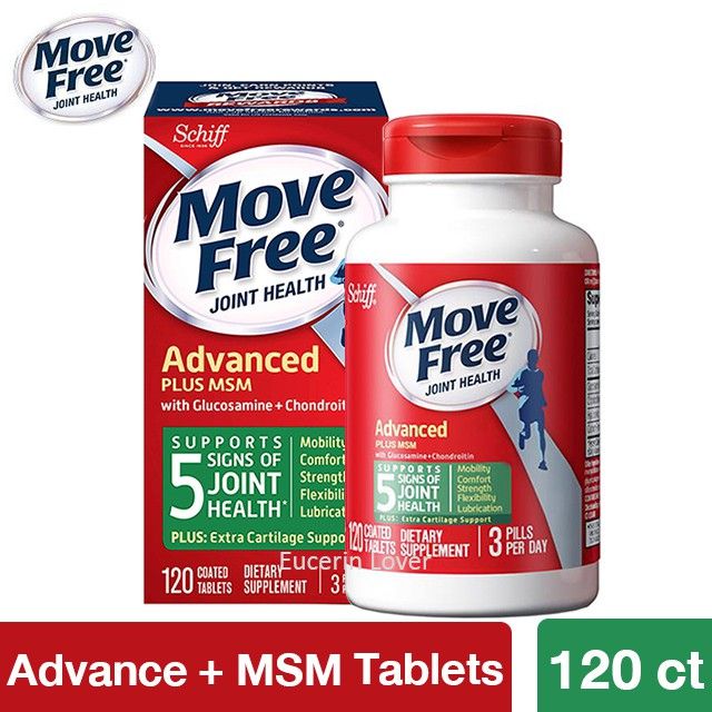 Schiff Move Free Advanced Plus MSM with Glucosamine & Chondroitin, 120 Coated Tablets บำรุง ...