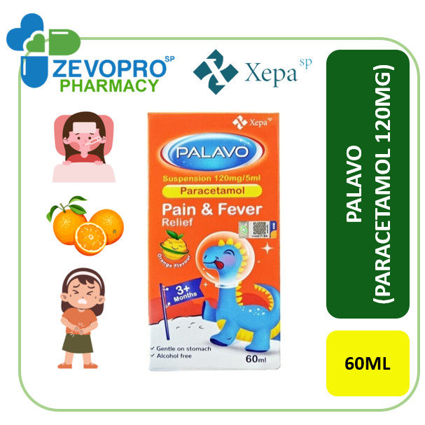 XEPA PALAVO PARACETAMOL 120MG/5ML SUSPENSION 60ML [EXP 11/24] | Lazada