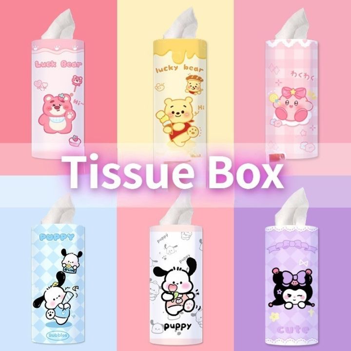 (30 Free Tissues) Sanrio Universal Car Tissue Box Cartoon Kuromi ...