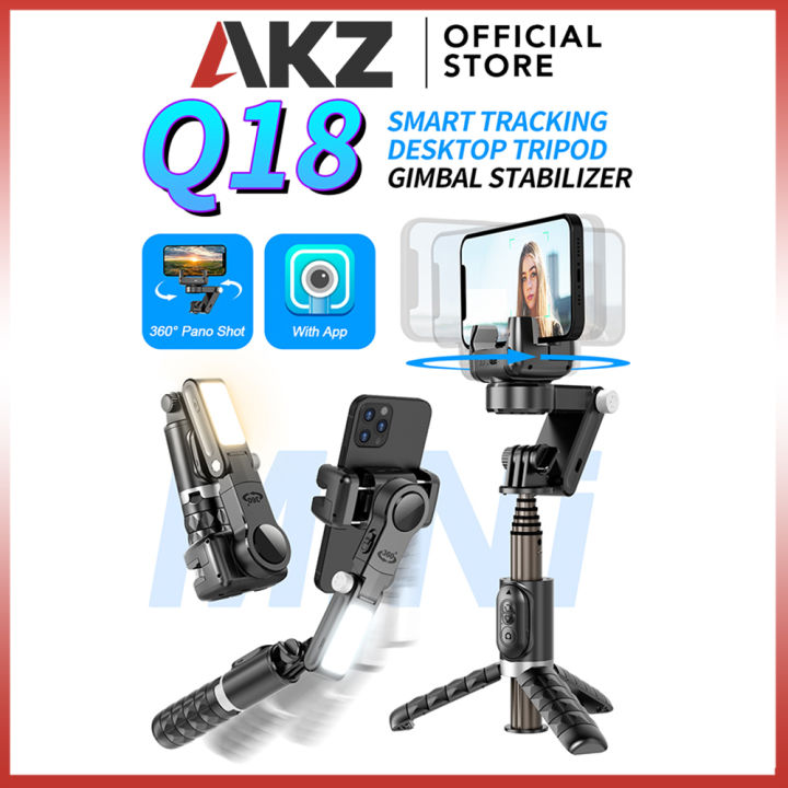 AKZ 360° 4 in1 Q18 Gimbal Stabilizer withWireless Remote Tripod Handheld/Desktop Selfie Sticks ...