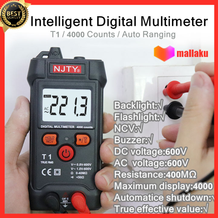 T1 Mini Digital Multimeter 4000 counts AC/DC Electrical Instruments ...