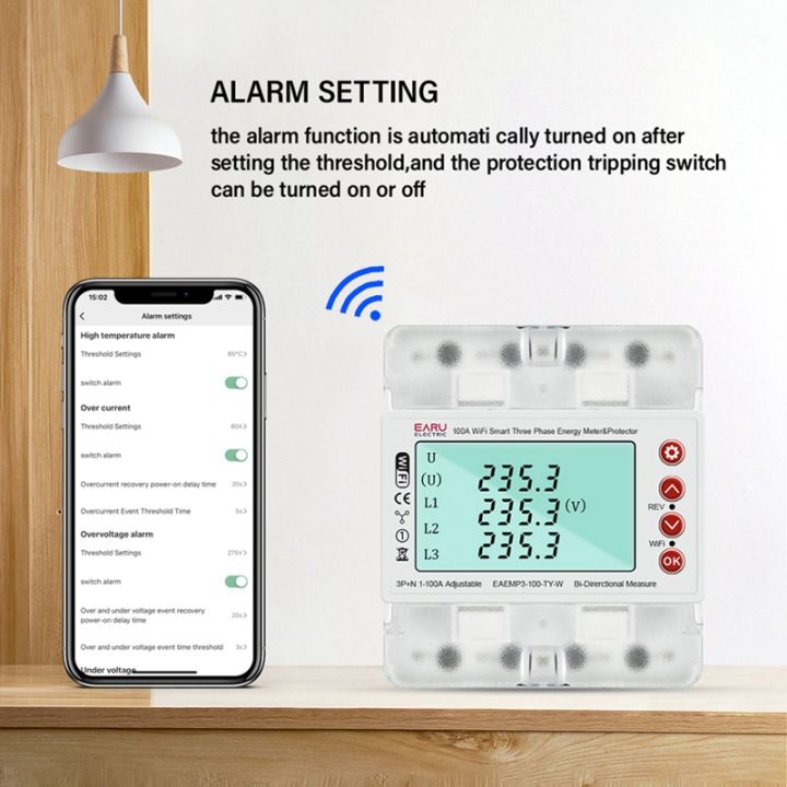 3 Phase 380V 100A Tuya WiFi Smart Bi-Directional KWh Meter over Under ... 3 Phase 380V 100A Tuya WiFi Smart Bi-Directional KWh Meter over Under ...