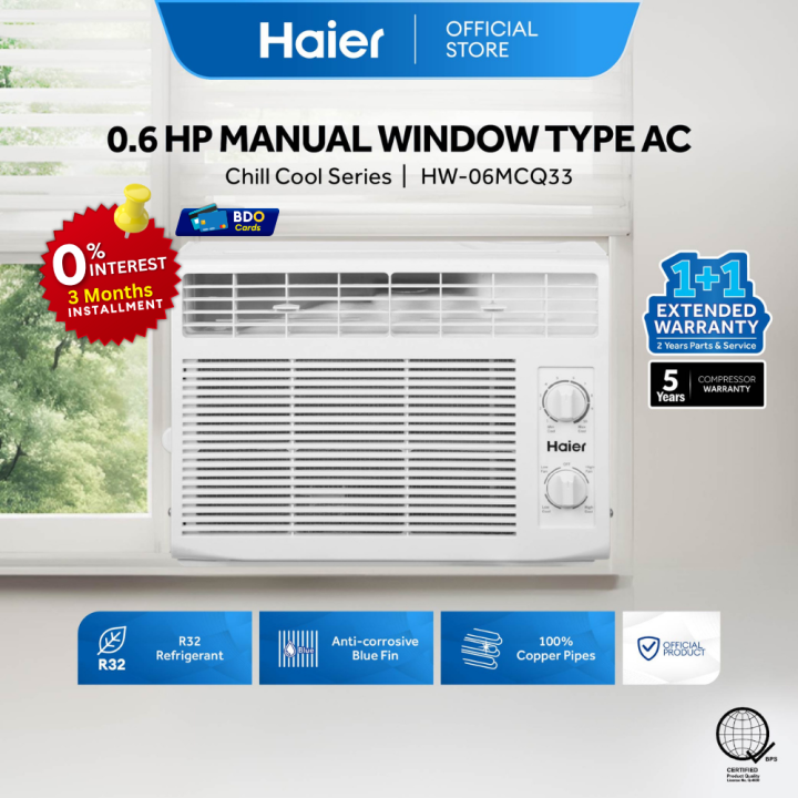 [TOP SELLER] Haier HW-06MCQ33 0.6 HP Chill Cool Window Type Aircon for ...