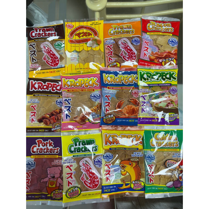 Besuto Prawn Crackers 100grams Kropeck Shoyu Fish Curry Pork Chicken ...