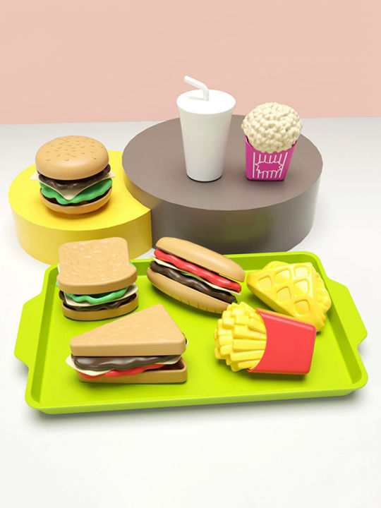 Mini family sandwich, French fries, hamburger set, toy, children's ...