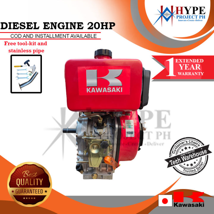 Kawasaki Diesel Engine 20 HP 198F Highspeed Lowspeed Electric And ...