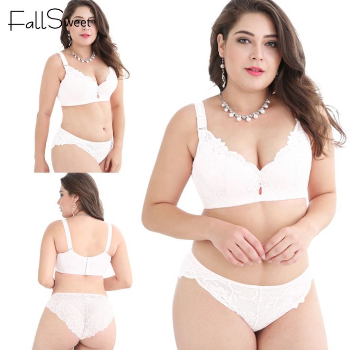 Fallsweet Women Size Bra And Panties Lingerie Set Push Up Lace Bra Set