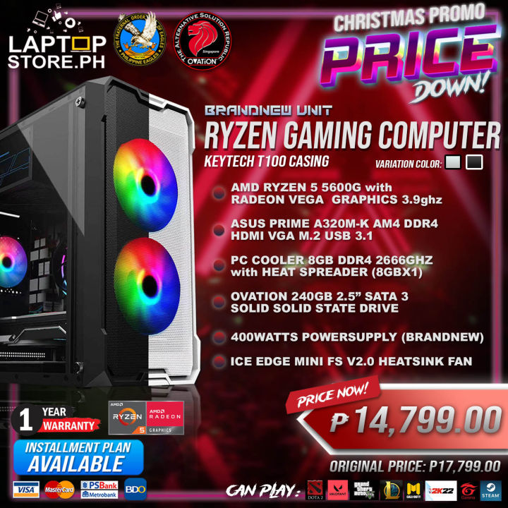 BRANDNEW Computer CPU System Unit Keytech T100-AMD Ryzen 5 5600G 3.9ghz ...