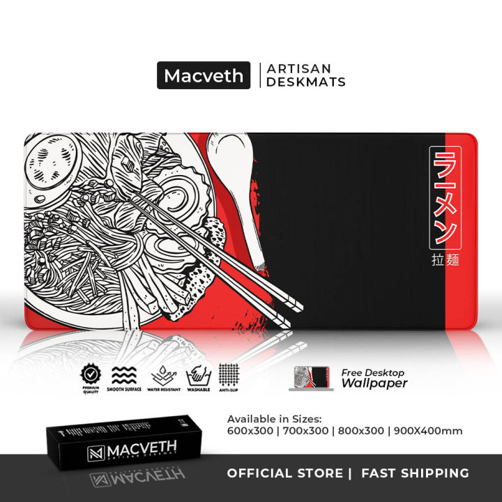 Macveth Artisan Deskmat | Ramen Udon | Large Gaming Mousepad | Extended ...