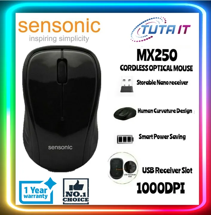Sensonic MX250 Wireless Mouse (Black) | Lazada