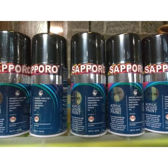 Cat Semprot Sapporo Spray Chrome 300 Ml Efek Cermin Terbaik | Lazada ...