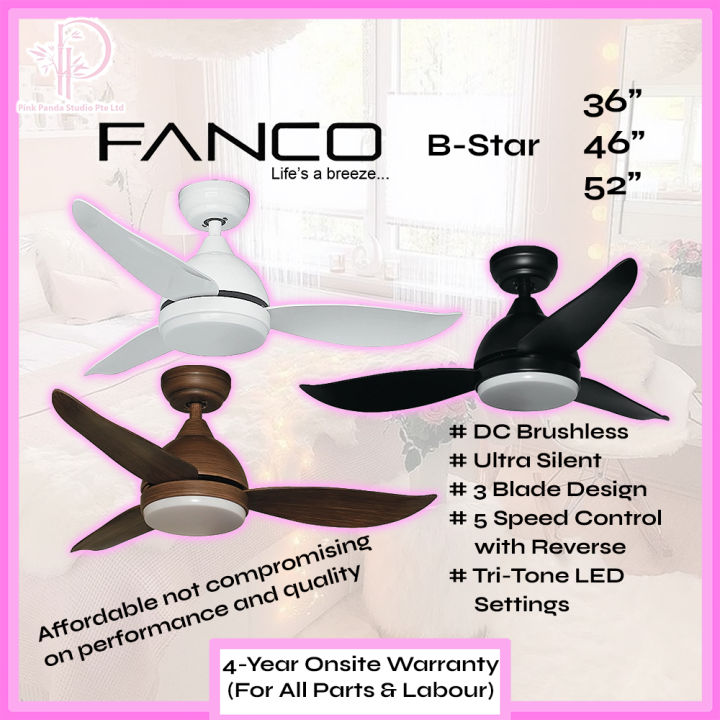 [Installation Promo] Fanco B Star Ceiling Fan with 3 Tones LED Light ...