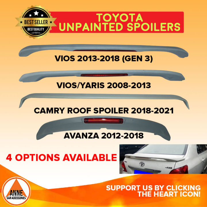 High Quality Unpainted Spoiler for Toyota Vios Gen2 / Yaris / Avanza J ...