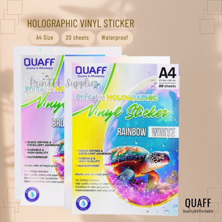 【PrinTEE】QUAFF Printable Hologram Vinyl Inkjet Sticker A4 size | Lazada PH
