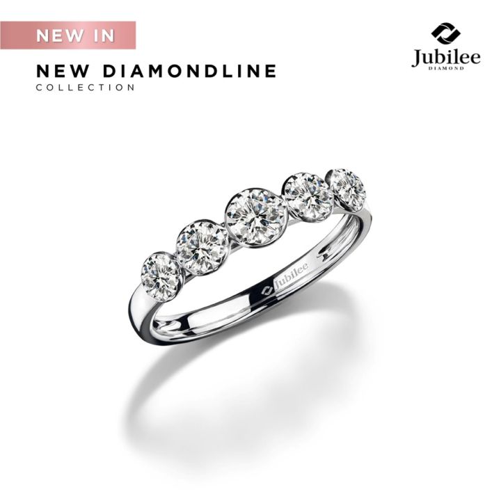Jubilee Diamond แหวนเพชร New Diamond Line Ring เพชรแท้ เพชรน้ำ 99 ...