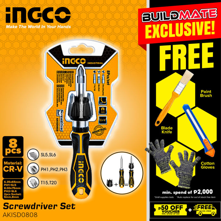 INGCO 8pcs ScrewDriver SET AKISD0808 IHT | Lazada PH