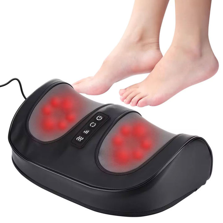 Electric Foot Massager Hot Compress Deep Kneading Shiatsu Massage Heel ...