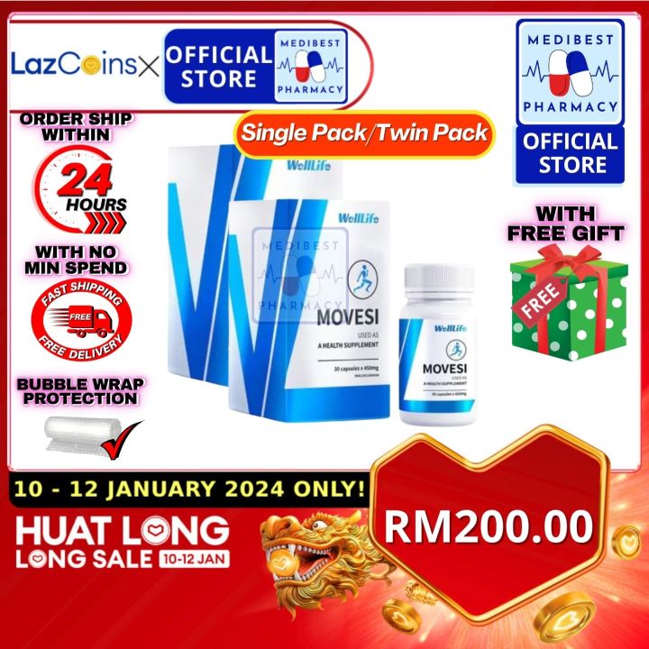 [Single/Twin Pack] WellLife MOVESI 450mg - 30's/ 2x30's With Free Gift ...
