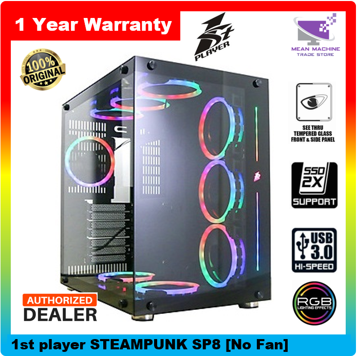 1st Player Steampunk SP8 ATX Dual Chamber RGB Illuminated Gaming ...