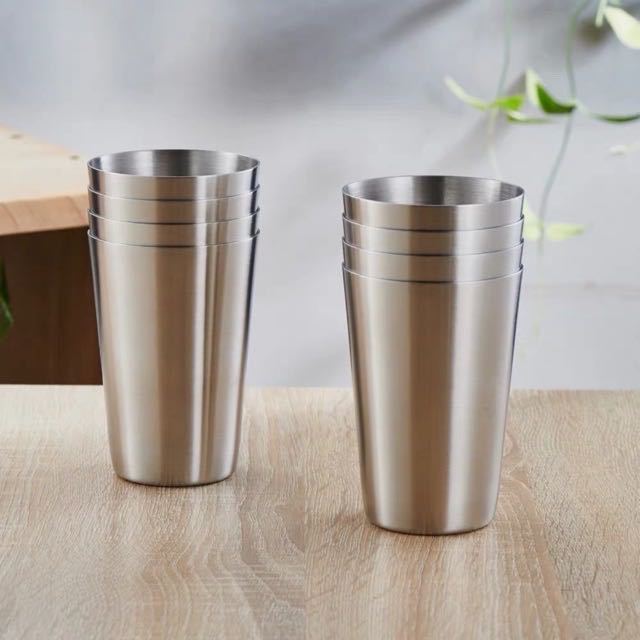 6pcs/12pcs Stainless Steel Cup Baso | Lazada PH
