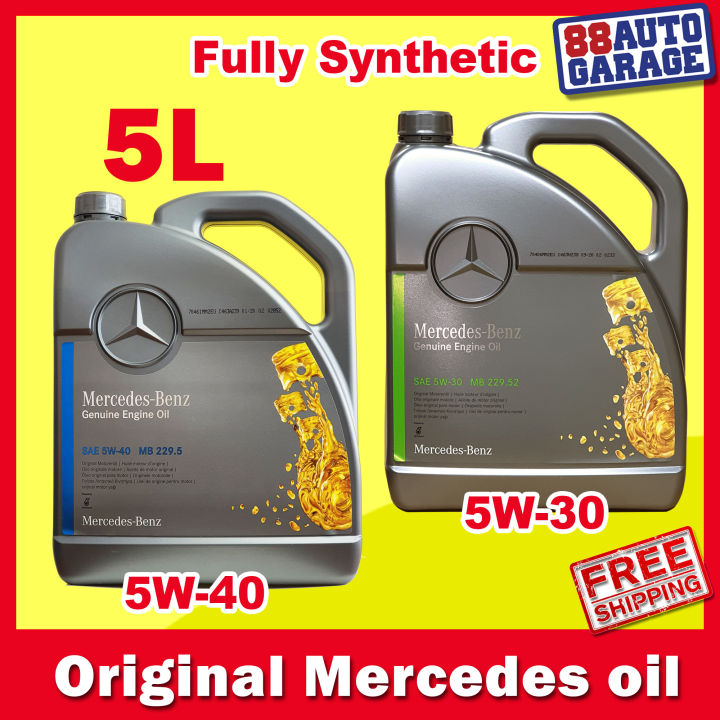 Original Mercedes Benz 5W40 / 5W30 5L Fully Synthetic Engine Oil | Lazada