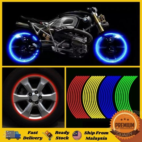 16pcs Strips Motorcycle Car Rim Stripe Wheel Decal Tape Sticker Lots ...
