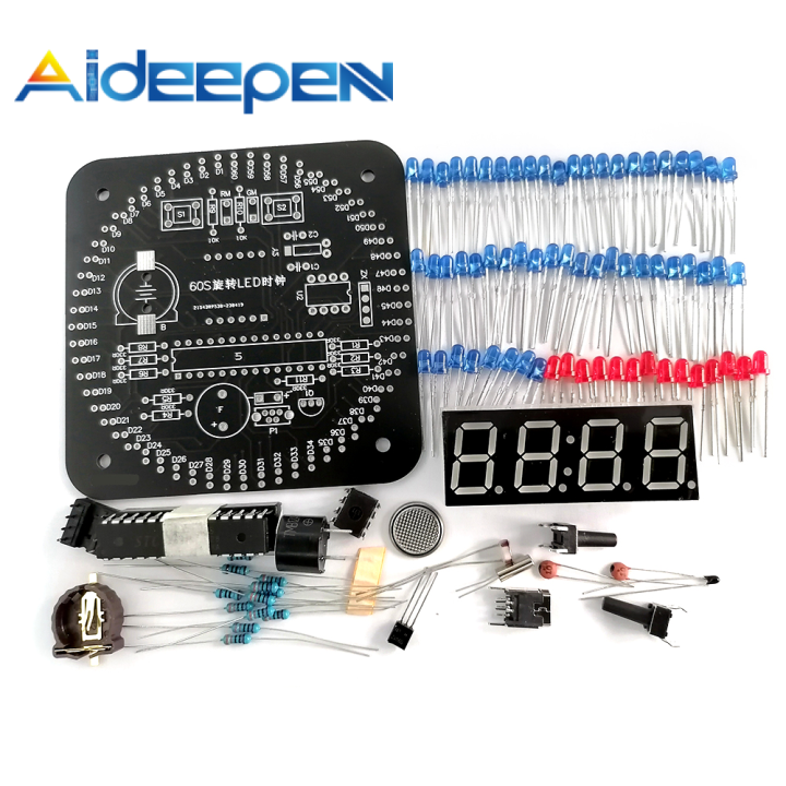 Aideepen Digital DIY Electronic Clock Kit Light Control Rotation ...