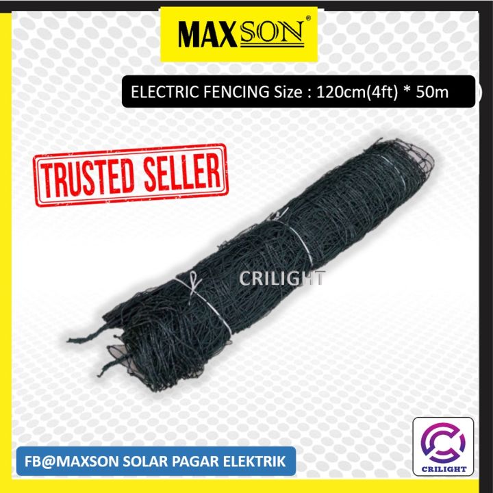 Crilight MAXSON 120CM (4FT) X 50M MAXSON ELECTRIC NETTING Green Net Farm Net Jaring Hijau Pagar ...