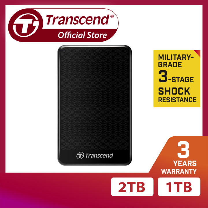 Transcend 25A3K Storejet 3.0 Portable Black| 1TB, 2TB | Portable ...