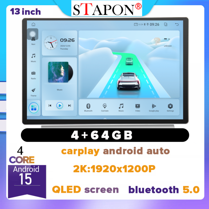 STAPON 13inch for mitsubishi montero strada pajero 64GB Android15 2k ...