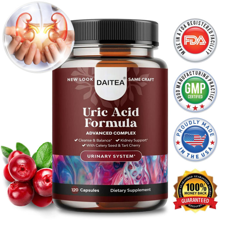 Uric Acid Formula Kidney Support Supplement - With Celery Seed and Tart ...