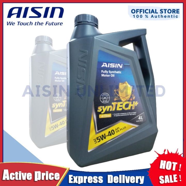 Aisin 5W40 FULLY SYNTHETIC Engine Oil/Motor Oil (GAS / DSL) 4LITERS ...