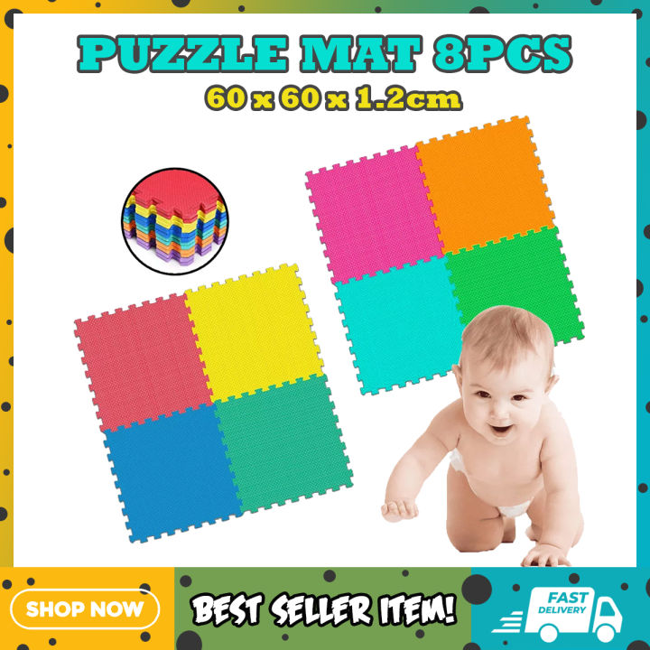Heavens 8 Pieces Puzzle Playtime Rubber Mat Big 60 x 60 x 1.2 cm Big ...