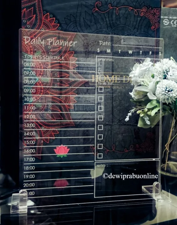 Dialy Planner Schedule Akrilik Acrylic Custom Wall Planner Laser ...