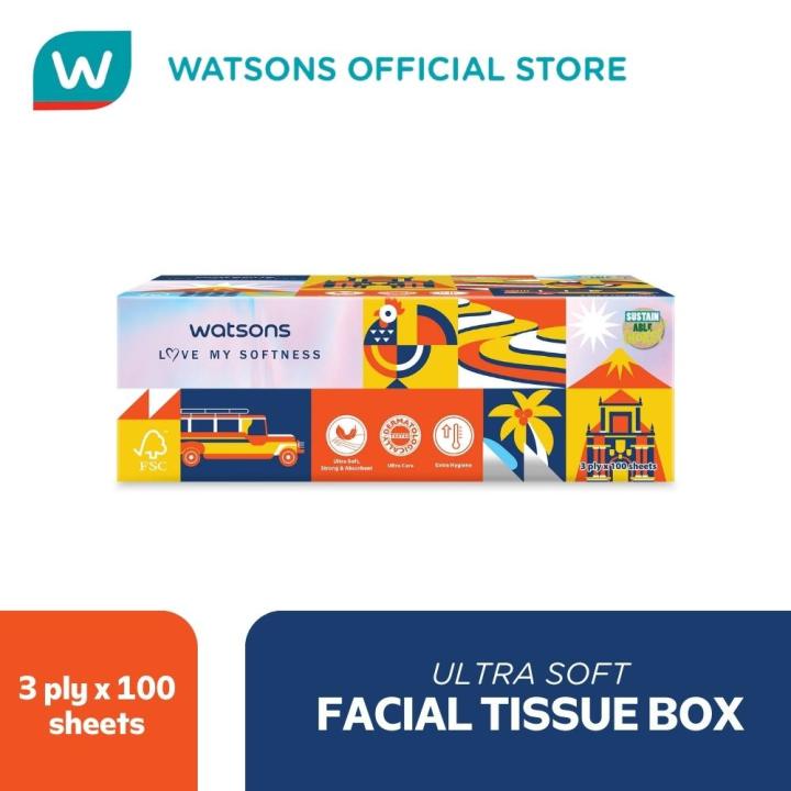 WATSONS Facial Tissue Box 100s x 3 | Lazada PH