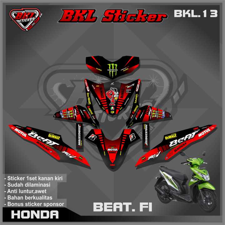 Stiker Striping DECAL Variasi Lis BEAT FI Full Body Desain Racing BKL ...