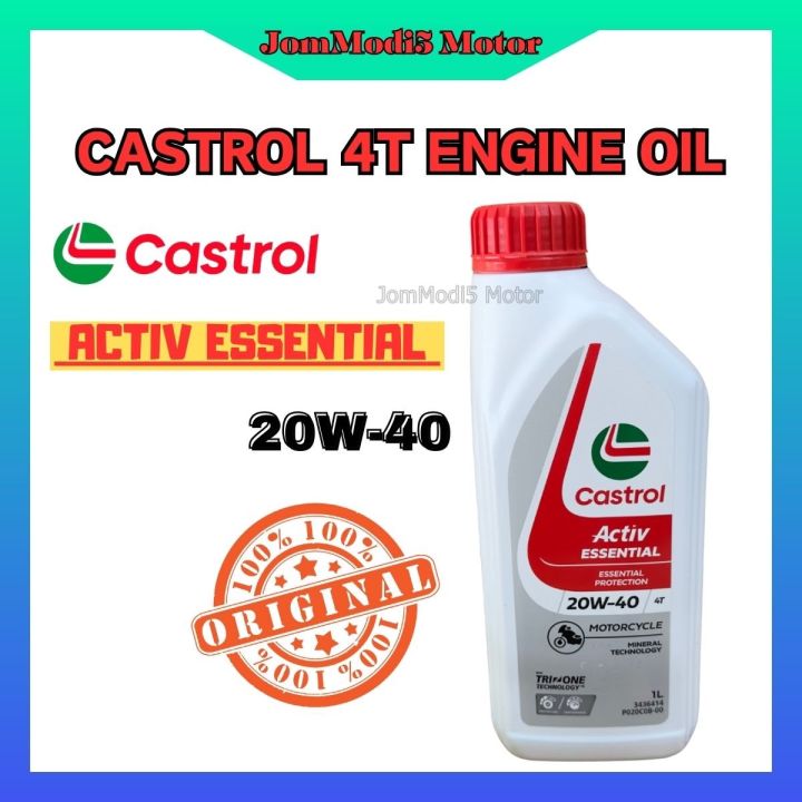 ORIGINAL CASTROL ACTIV ESSENTIAL 20w-40 100% ORIGINAL MOTOR MINYAK ...