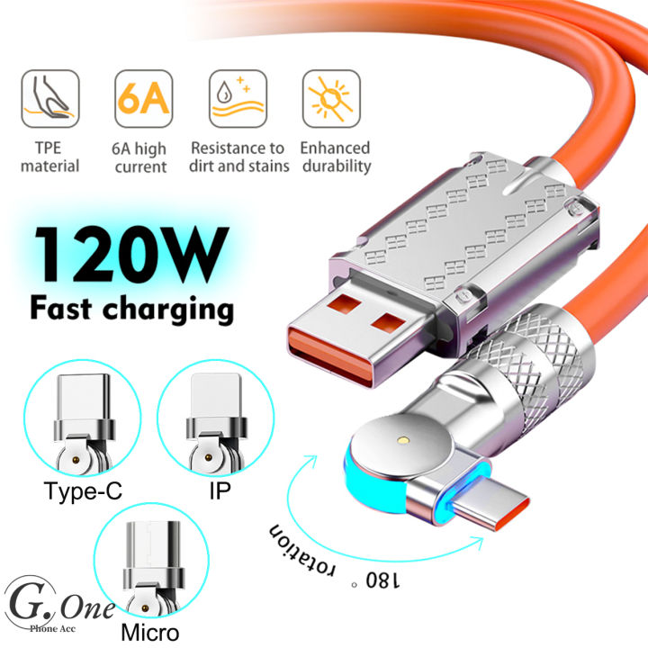 COD 180°120W Rotatable Super Fast Charging Cable 6A Gaming Zinc alloy ...