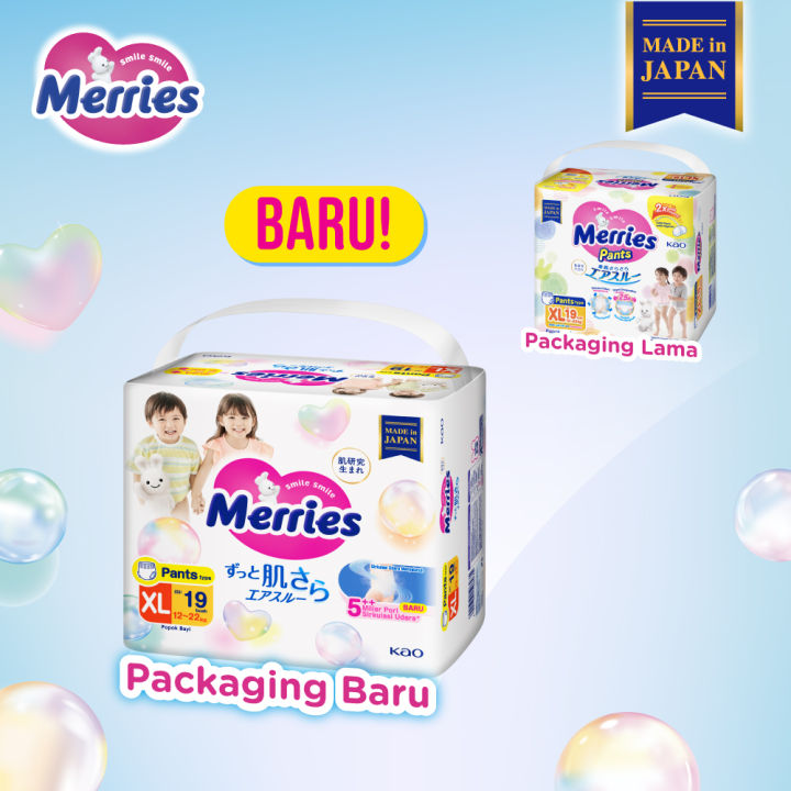 Merries Premium Popok Perlengkapan Bayi Tipe Celana (12-22 kg) XL19 ...