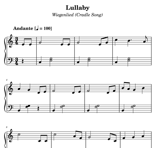 [PDF] Lullaby | BEGINNER piano music sheet | Lazada
