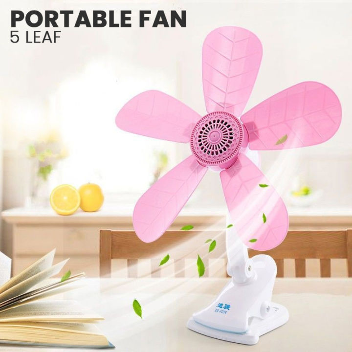 5-Blade Portable Clip Electric Fan Fan W/ Clip Clover Fan Anti-Heat ...