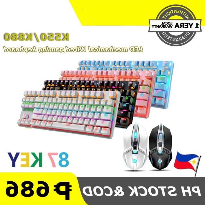 【PH STOCK】K880 K550 Mechanical Keyboard 87 104 Key For Computer Hotswappable Wired Gaming ...